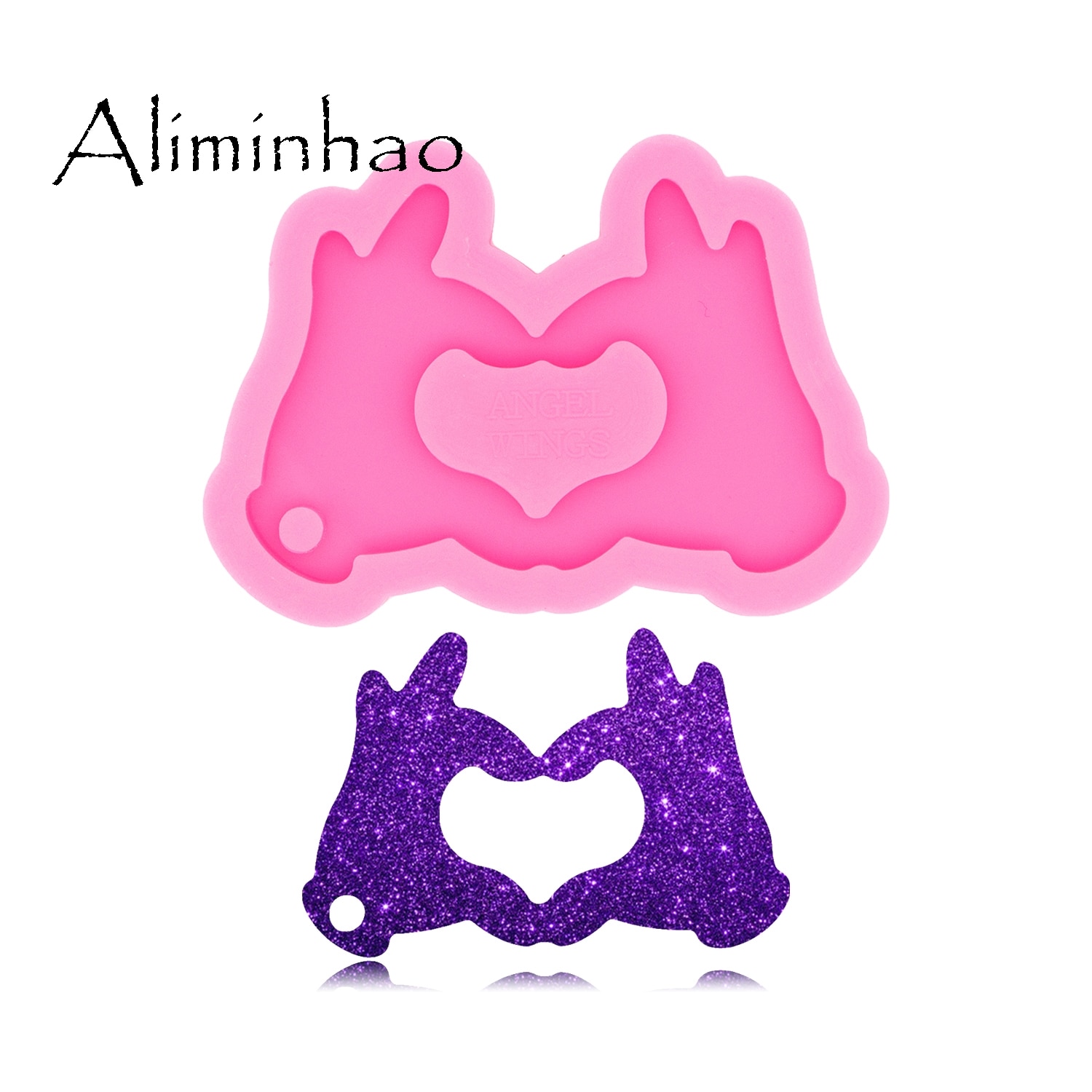 DY0538 Shiny Glossy Heart hands Keychain mold UV R... – Vicedeal