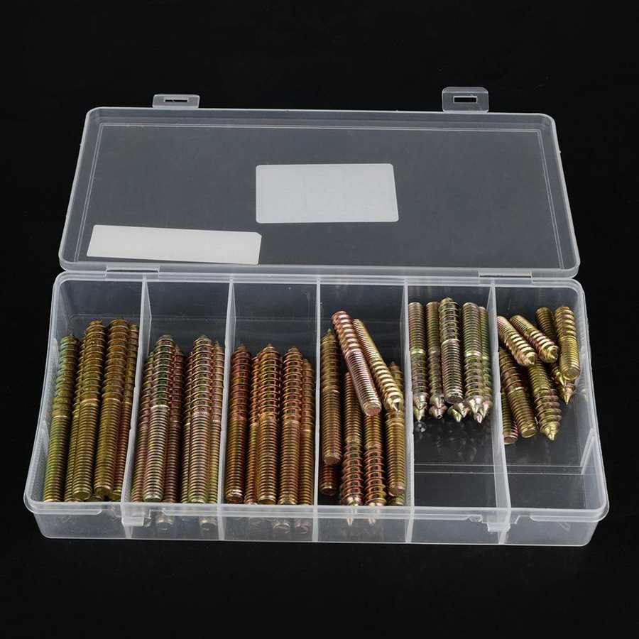 60pcs M8 dowel screw double-headed screw hanger wo... – Grandado