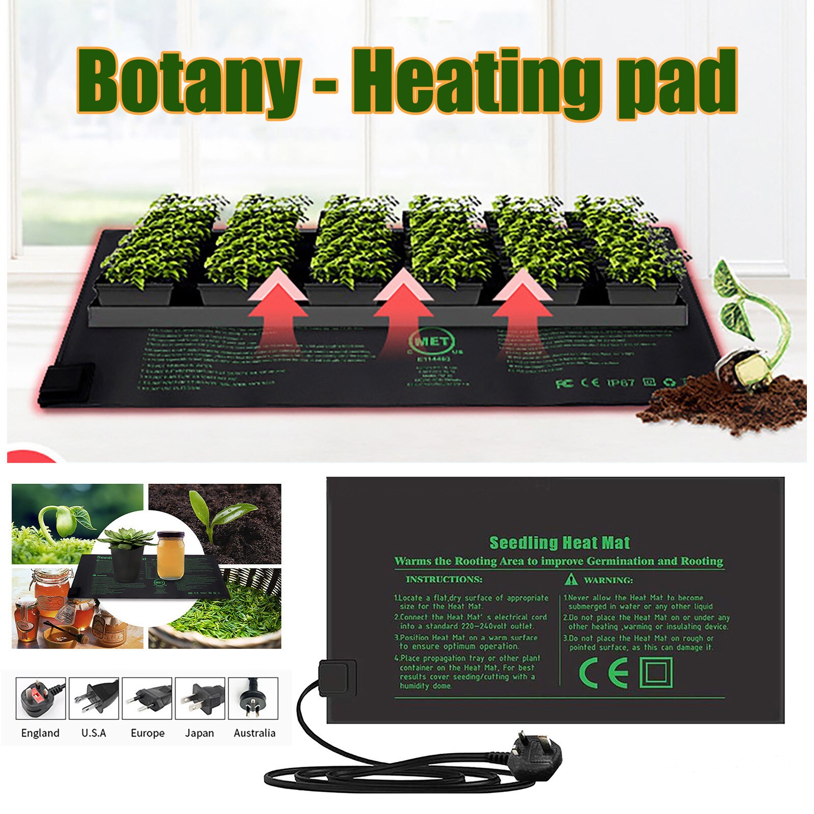 Seedling Heating Mat 50x25cm Waterproof Plant Seed... – Grandado