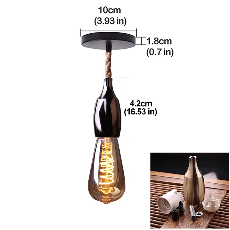 Retro Hemp Rope Pendant Lights E27 Vintage Nordic ... – Grandado