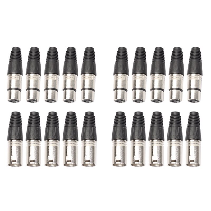 10 Paare XLR 3Stift Weibliche MIC Jack Stecker Aud... – Grandado
