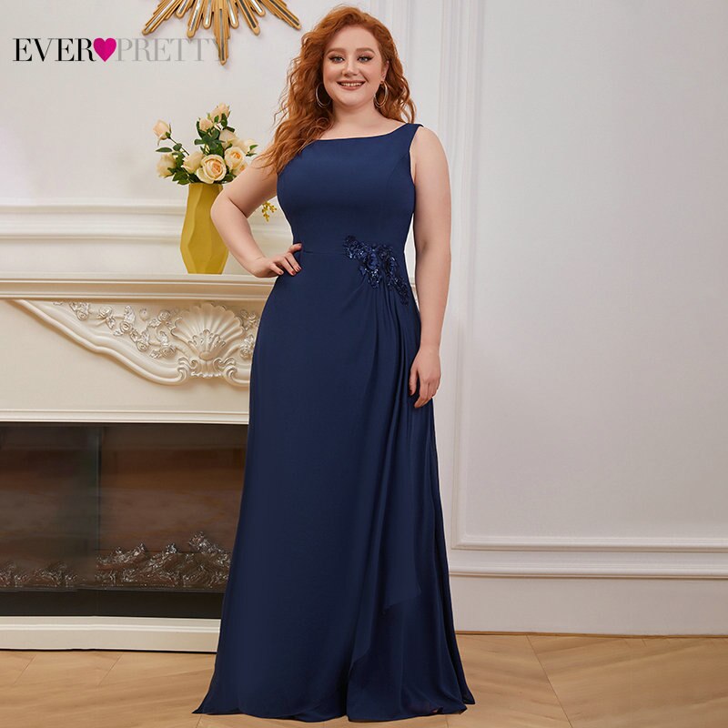 Plus Size Evening Dress Navy Blue Ever Pretty A Li... – Grandado