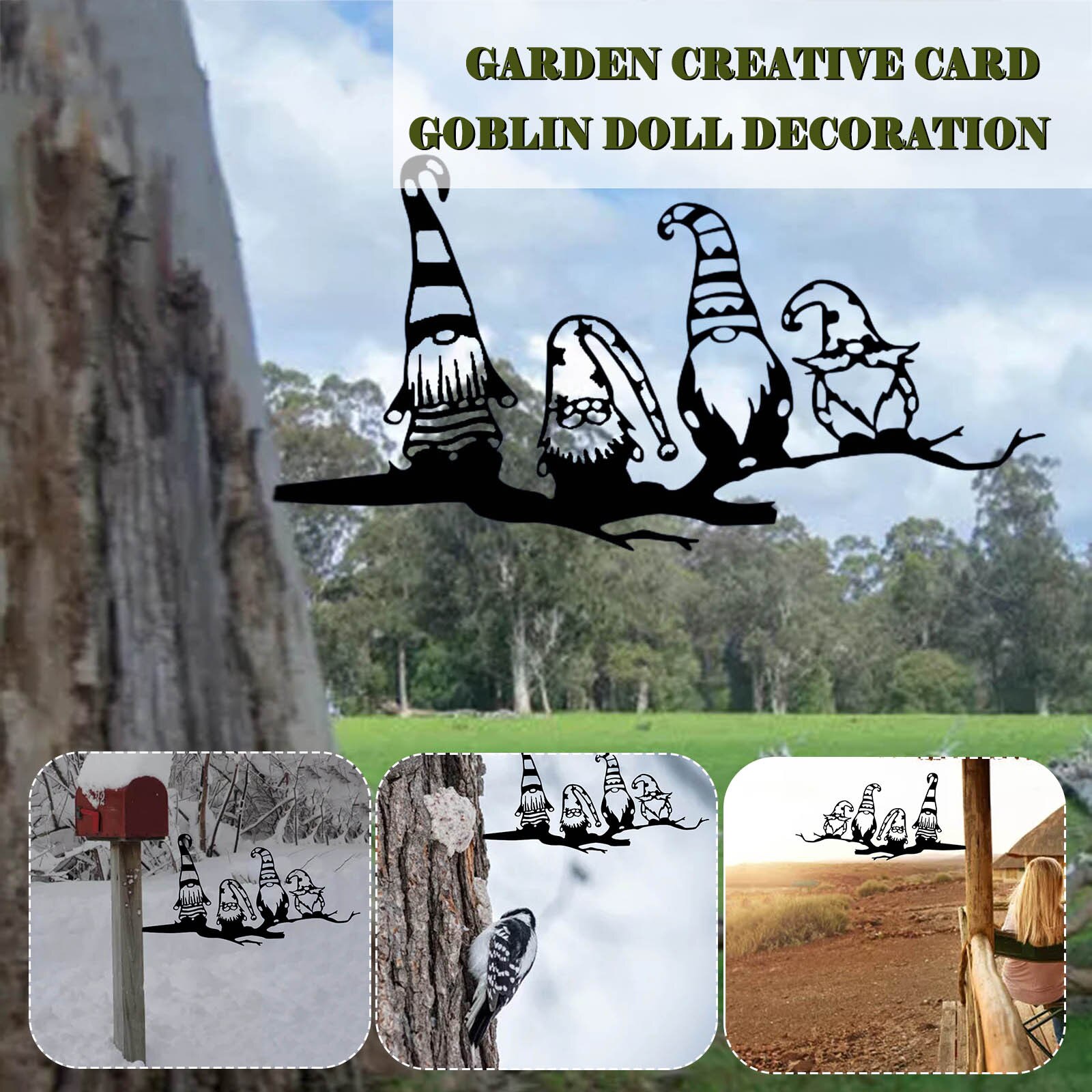 Steel Branch Gnomes Decoration Metal Tree Art Meta... – Vicedeal