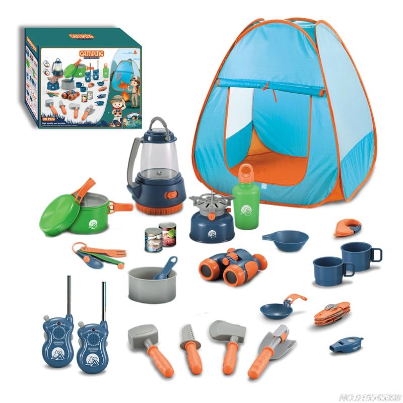 Kids Camping Play Tent Play Tent Set for Boys Girl... – Grandado