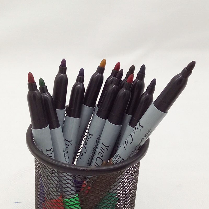 12 Pcs Set Yue Cai Oil Marker Pens Colored Markers... – Grandado