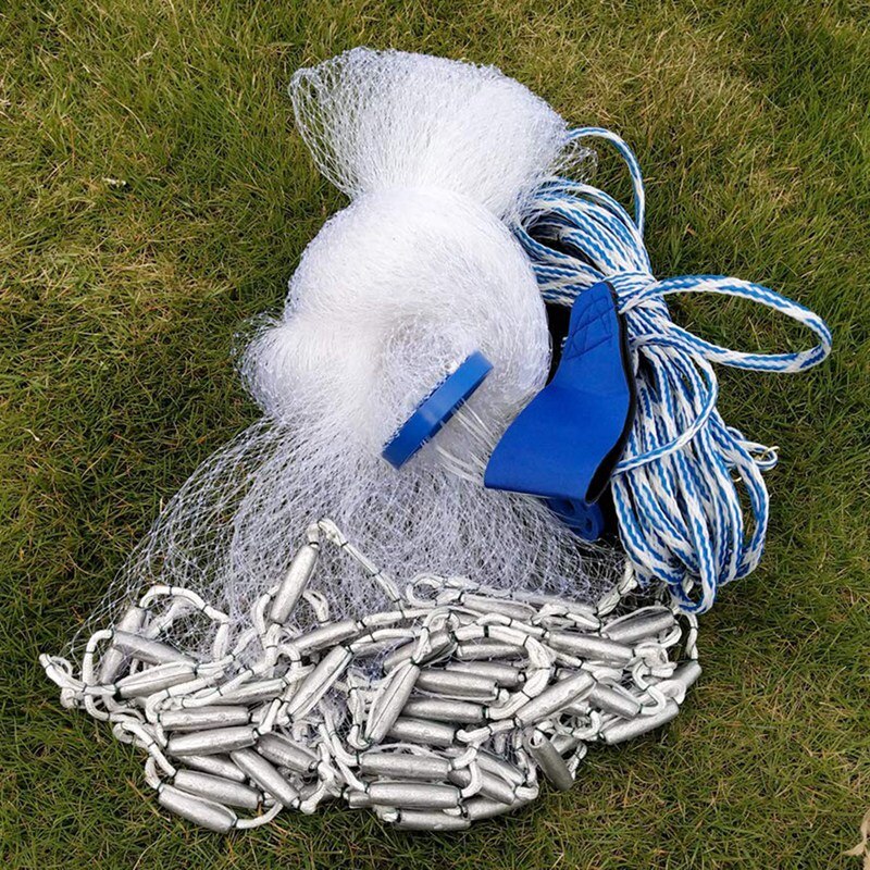Fishing Cast Net With Heavy Duty Real Lead Weights... – Grandado