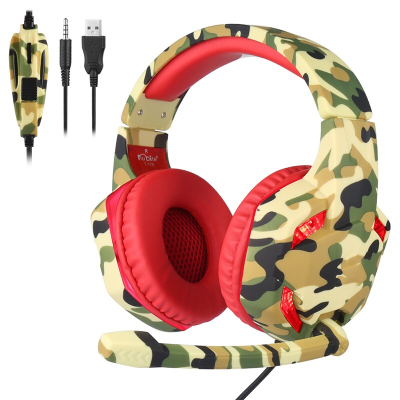 Auriculares LED de camuflaje para juegos, cascos c... – Grandado
