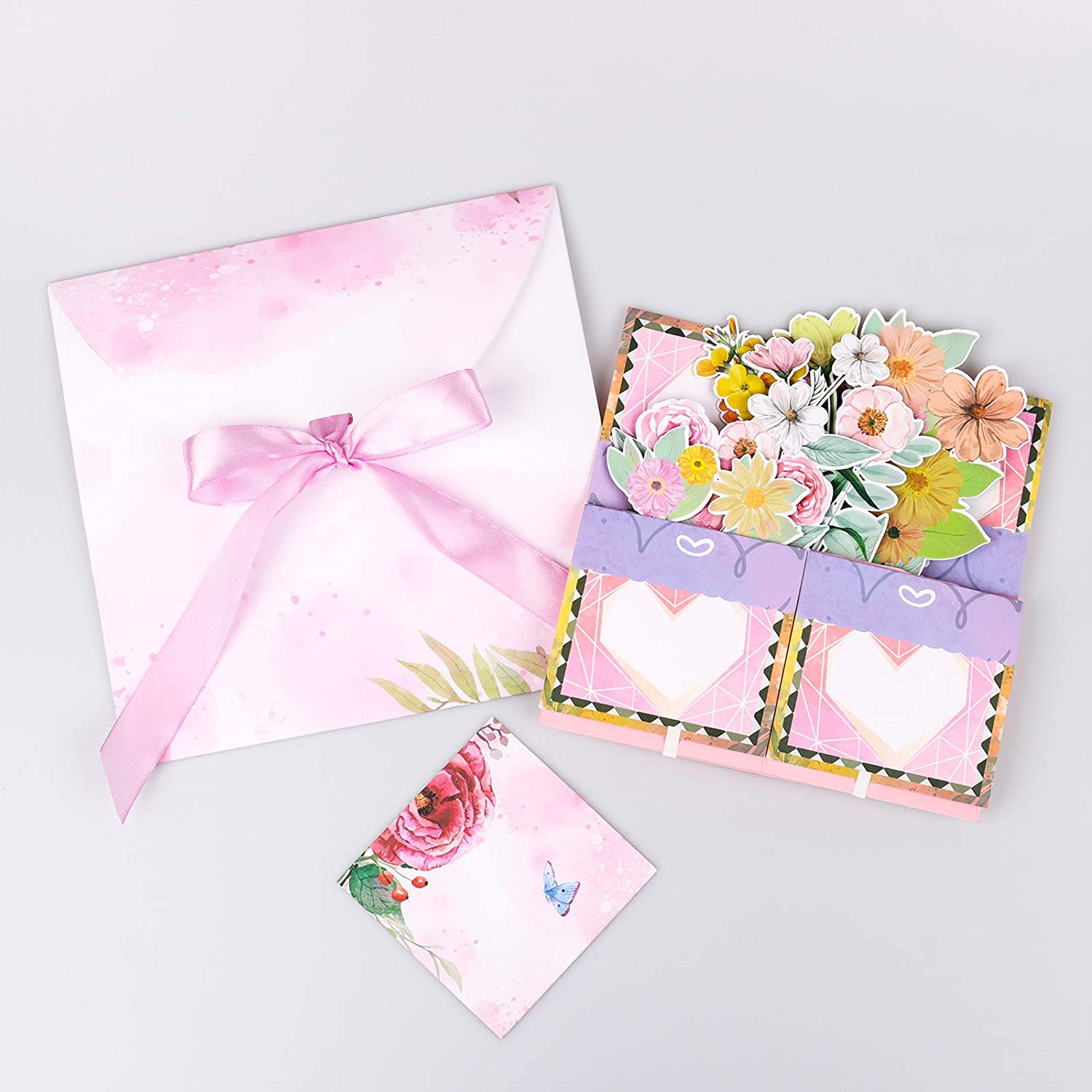 3D Pink Bouquet Pop Up Card - Perfect for Mother's... – Grandado