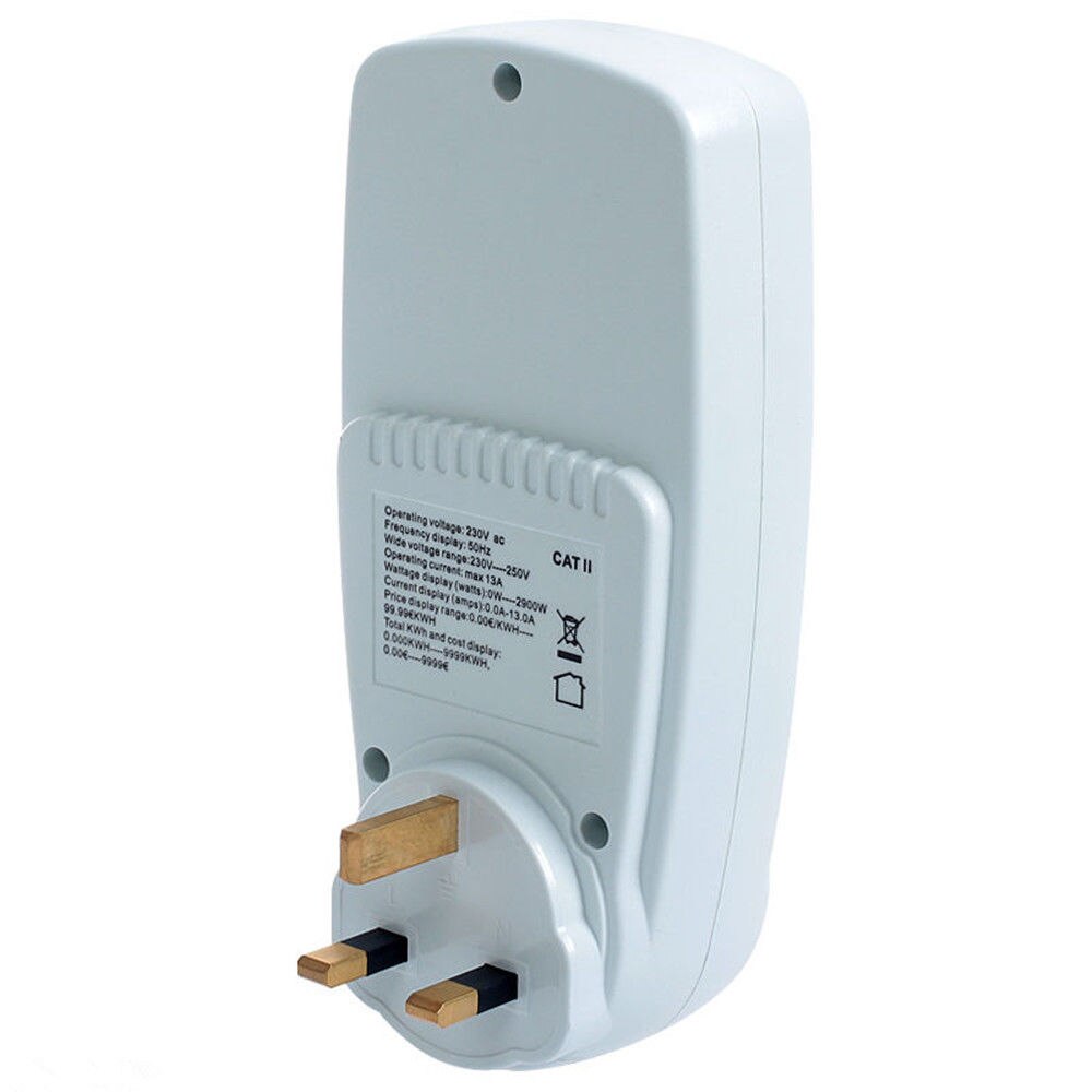 Uk Power Consumption Energy Watt Amps Volt Meter E Grandado