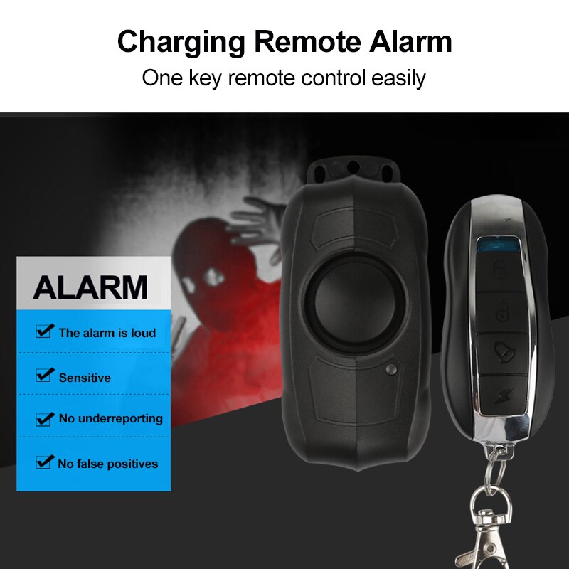 150dB Wireless Bicycle Motorcycle Alarm IP55 Anti-Theft Vibration smart ...