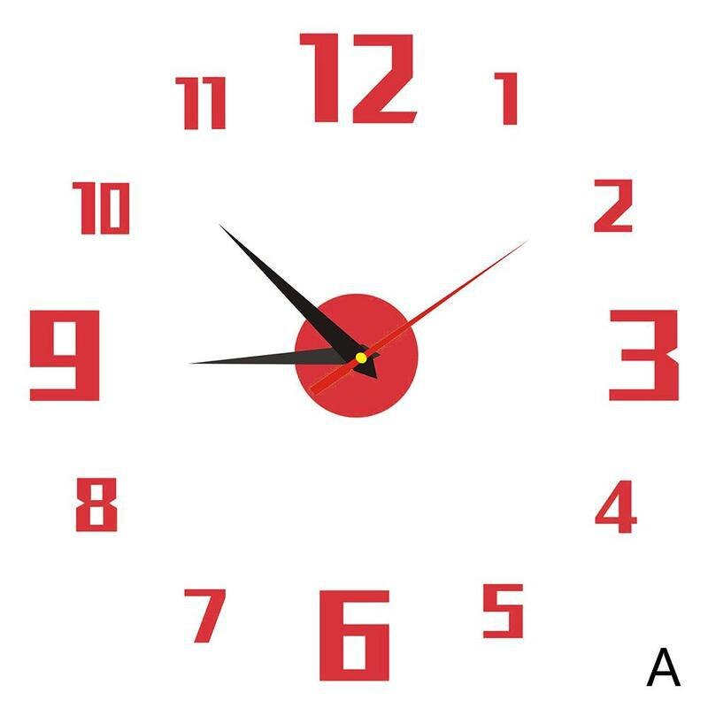 3D Wall Clock Large Acrylic Mirror Clocks Stickers... – Vicedeal