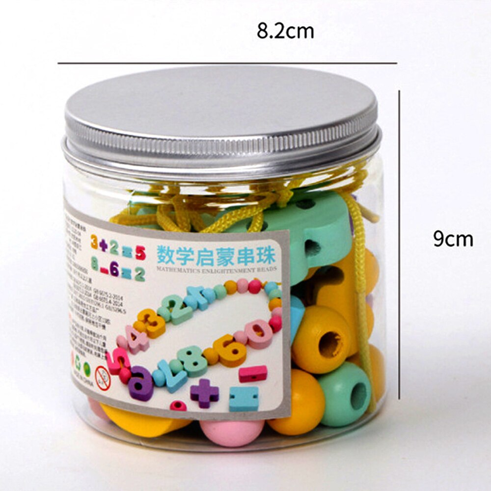 33Pcs/Lot Wooden Toys Number Recognize Beads Strin... – Grandado