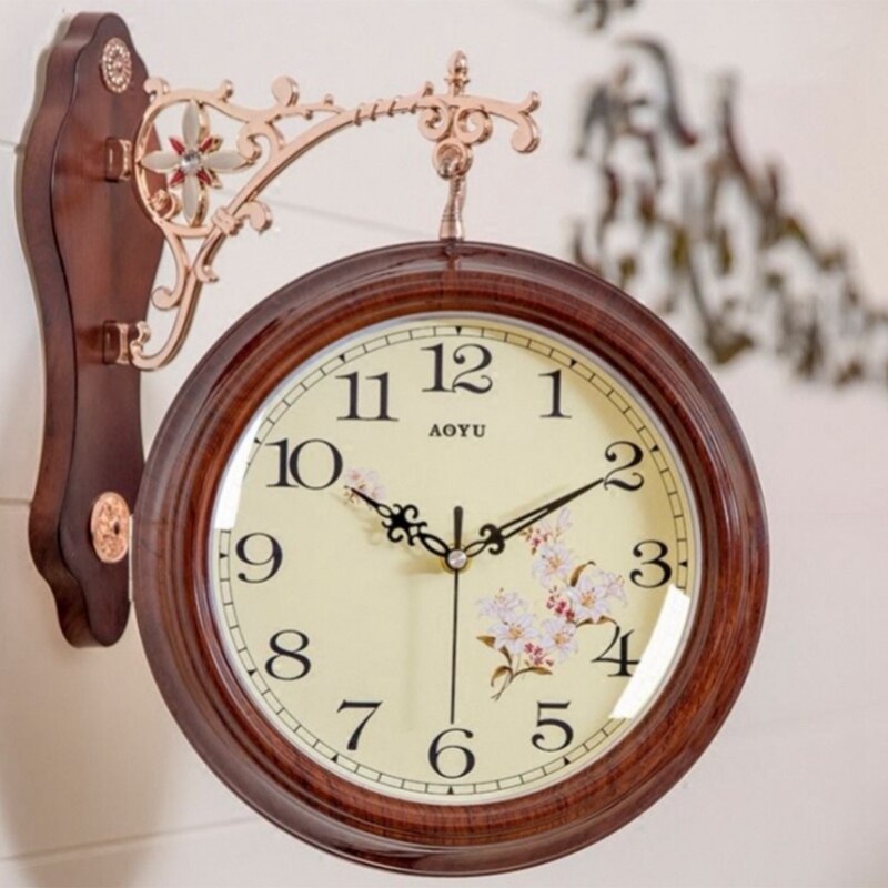Double Face Wall Clock Room Decor Vintage Wall Wat... – Grandado