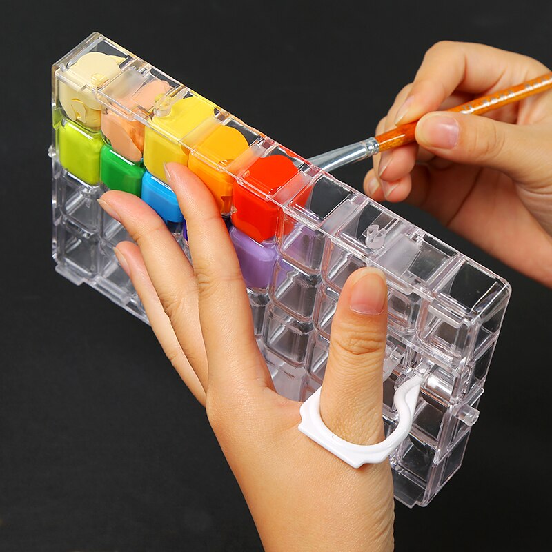 24 grid Watercolor Paint Packing Box Portable Leak... – Grandado