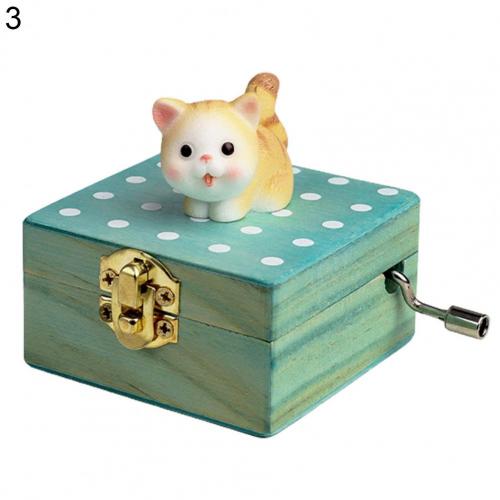 Music Box Hand Cranked Wooden Music Boxes Animal S... – Vicedeal