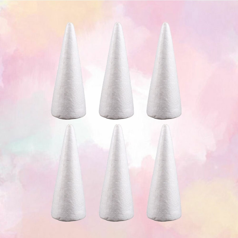 6pcs 24cm White Solid DIY Cone Children Handmade C... – Vicedeal