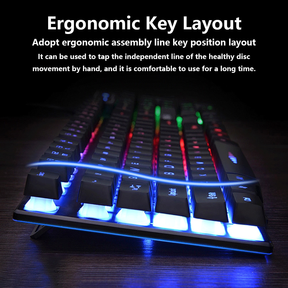 Gaming keyboard Mechanical Feel Keyboard With Rain... – Grandado