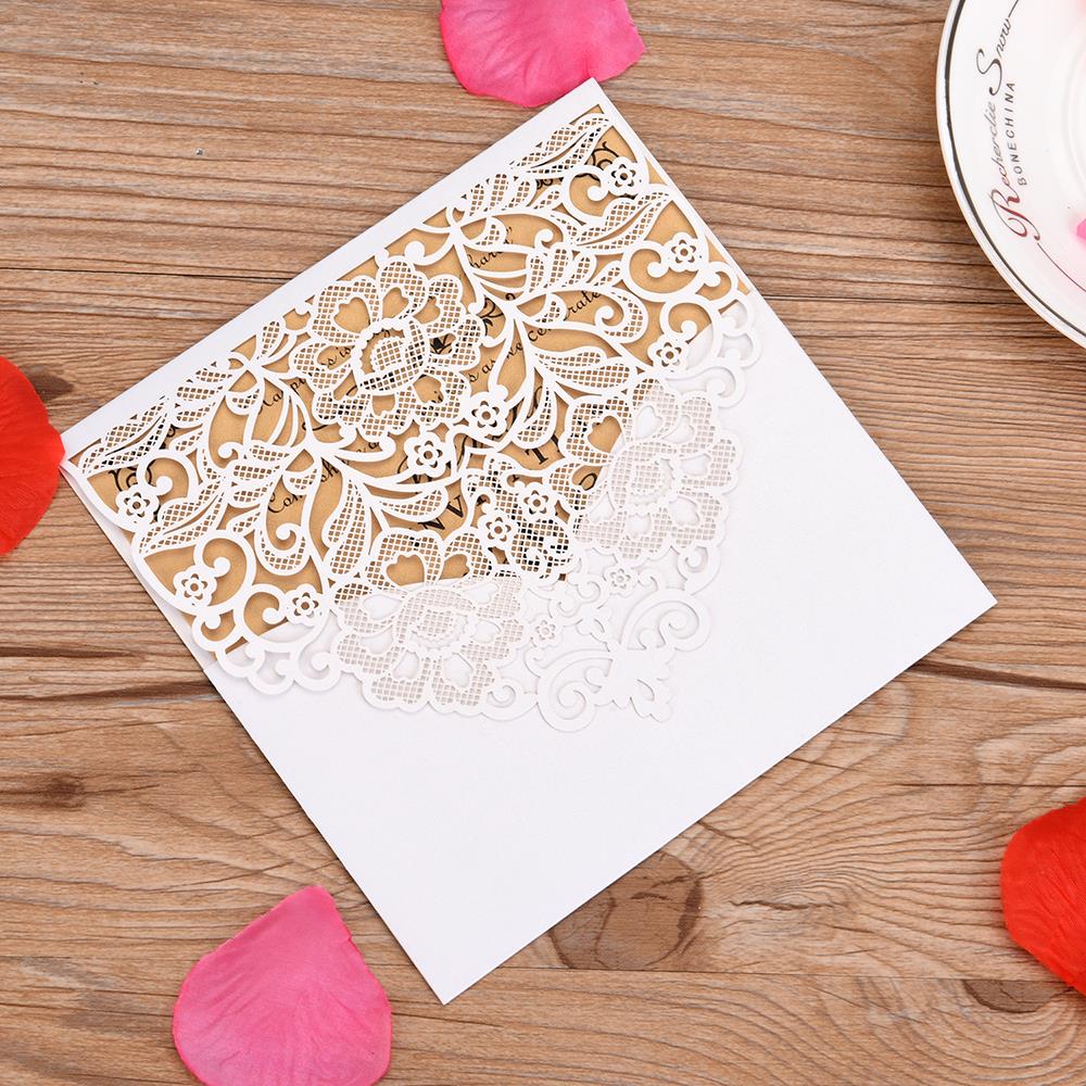 10pcs Floral Pattern Wedding Invitations Cards Pea... – Vicedeal