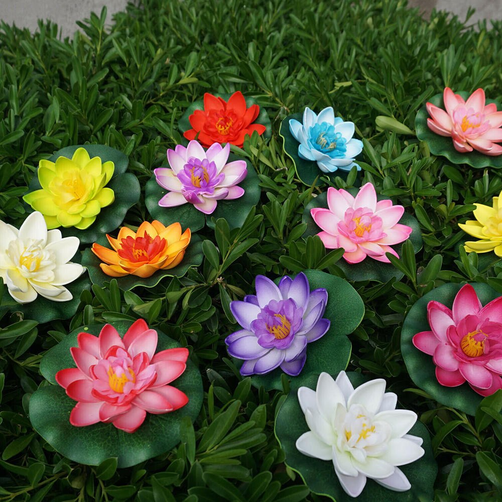 10 Pcs/Set 10cm Artificial Floating Water Lily EVA... – Grandado