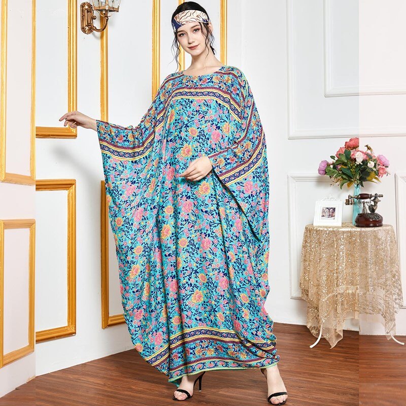 Loose Abaya Pakistan Dubai Turkey Bangladesh Flowe... – Vicedeal