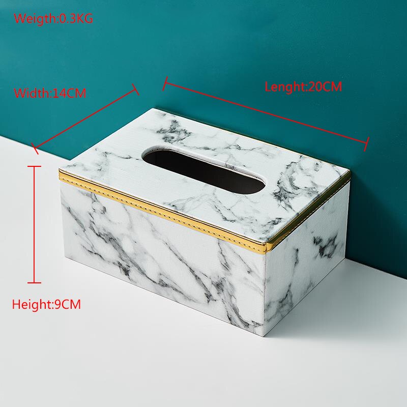 Marble Pattern Tissue Box Leather Material Table N... – Vicedeal