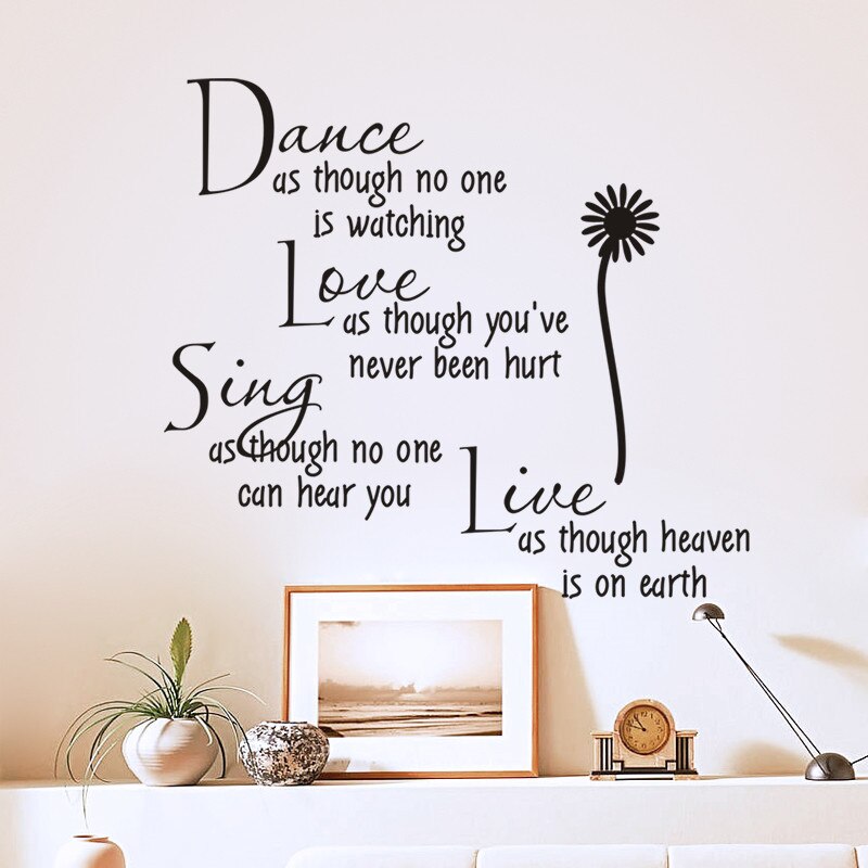 dance love sing live quotes wall decals pvc wall s... – Grandado