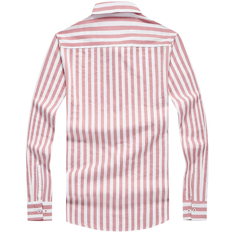 Men Long sleeve Shirt Slim fit Spring Stripes Shir... – Vicedeal