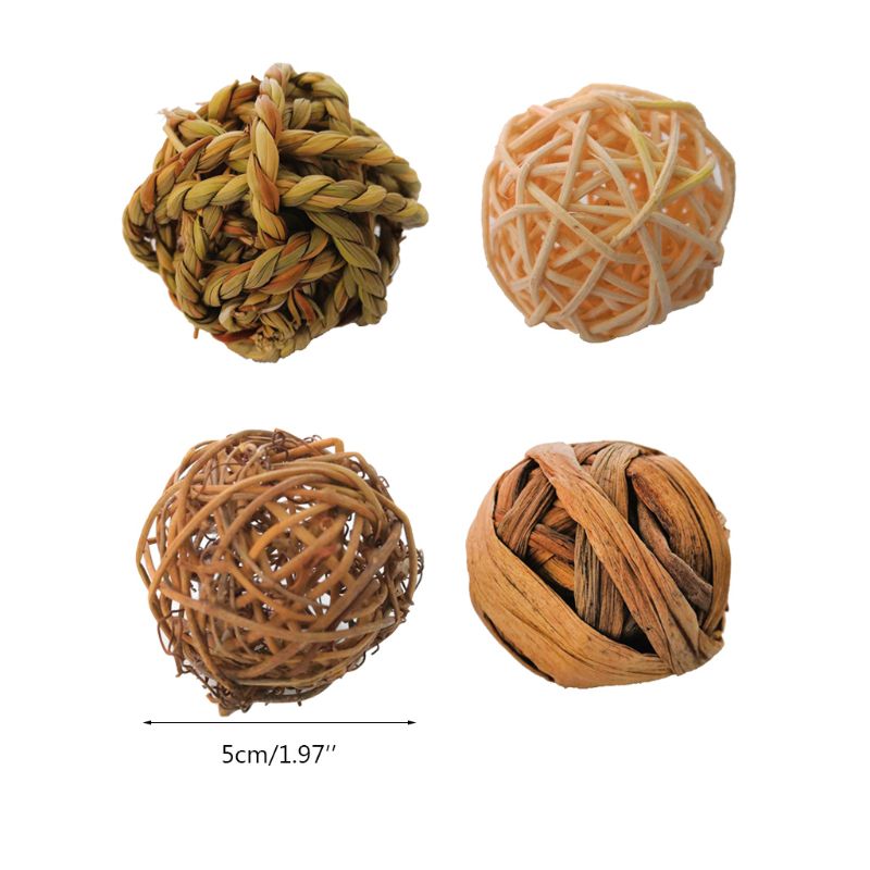 4Pcs Natural Small Animal Activity Chew Toys Rabbi... – Grandado