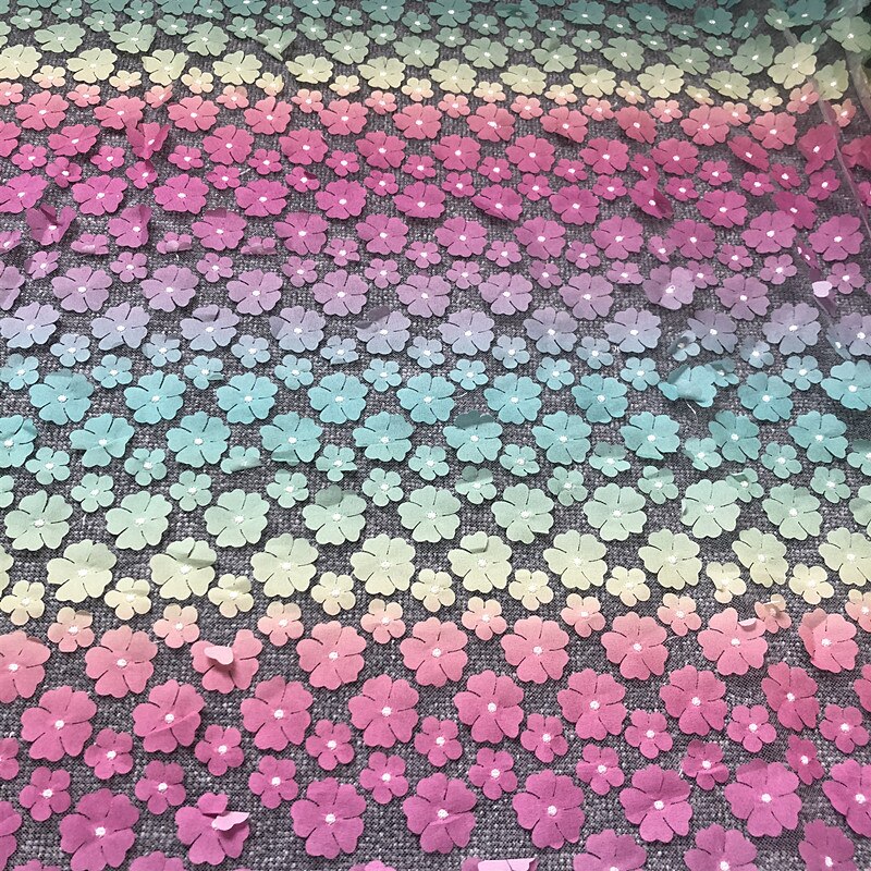 Regenboog Kleur Vlinder 3D Applique Kant Stof Grad... – Grandado