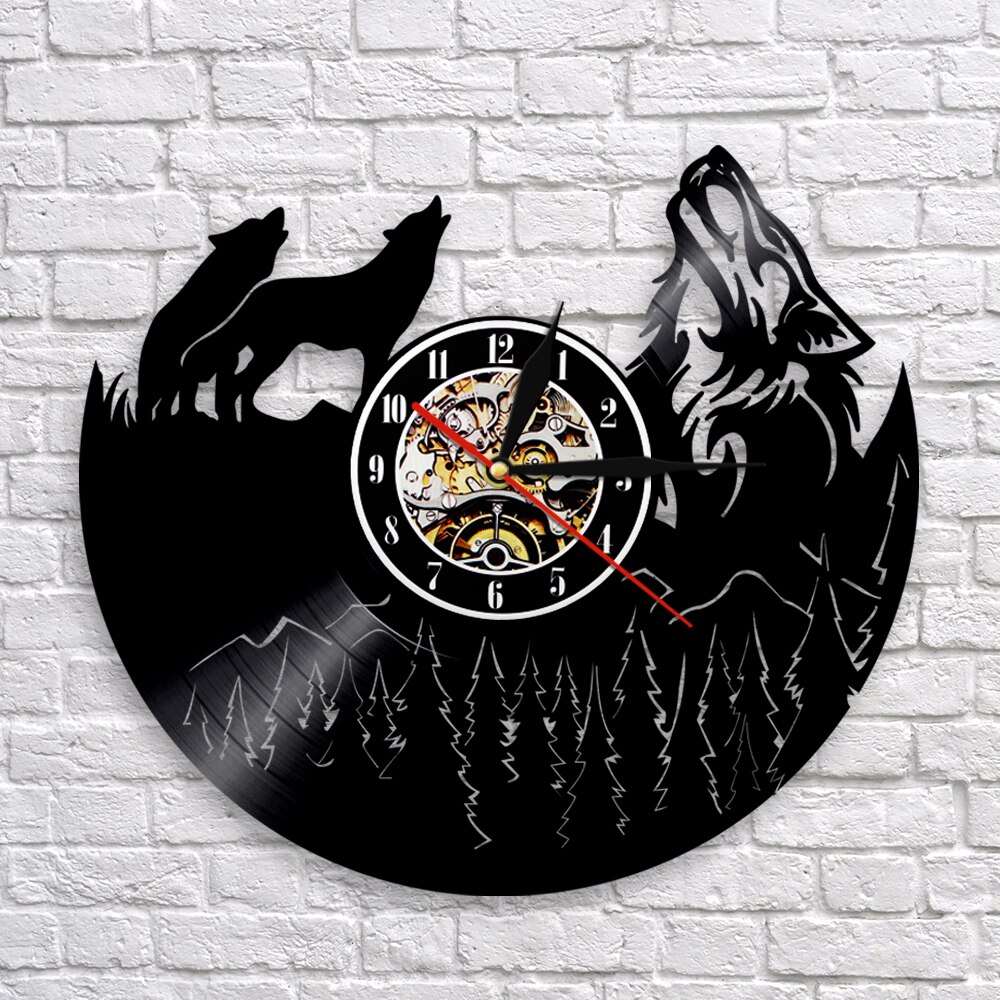 Decorative Clock Modern Wolf Watch Wolf Wall Clock... – Grandado