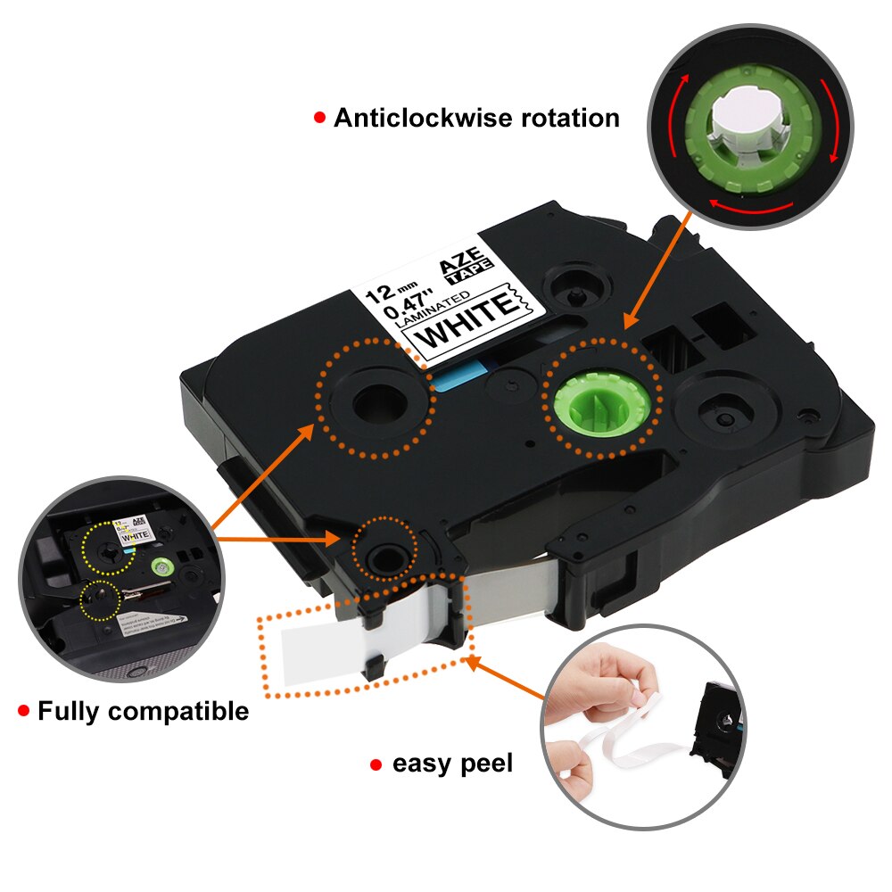 Labelife 2 Pack 12 Mm TZe231 TZe-231 TZe231 Zwart ... – Grandado