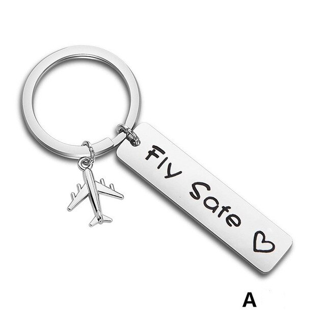 Drive Safe Fly Safe Keyring Plane Keychain Couples... – Grandado