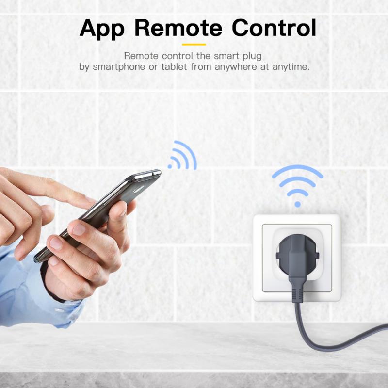 Smart plug WiFi socket EU 16A timing function Tuya... – Grandado