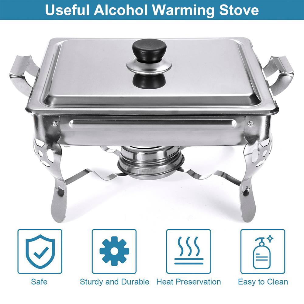 6L Stainless Steel Square Buffet Stove Chafing Dis... – Grandado