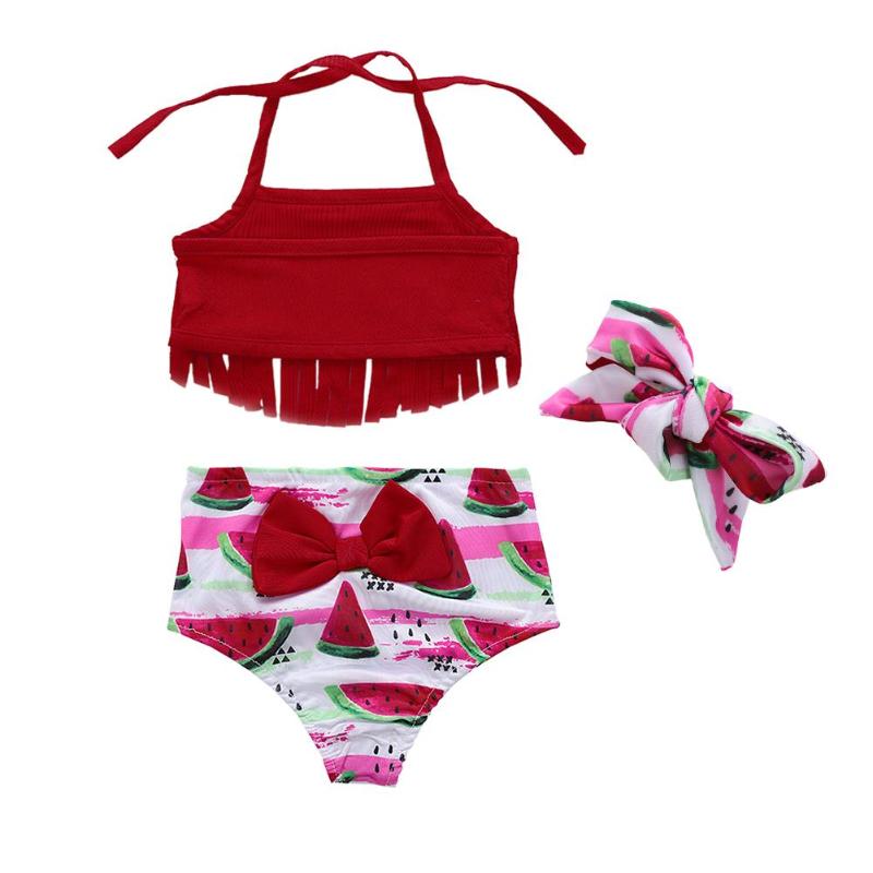 Summer Watermelon Swimwear Kids Girls Baby Tassels... – Grandado
