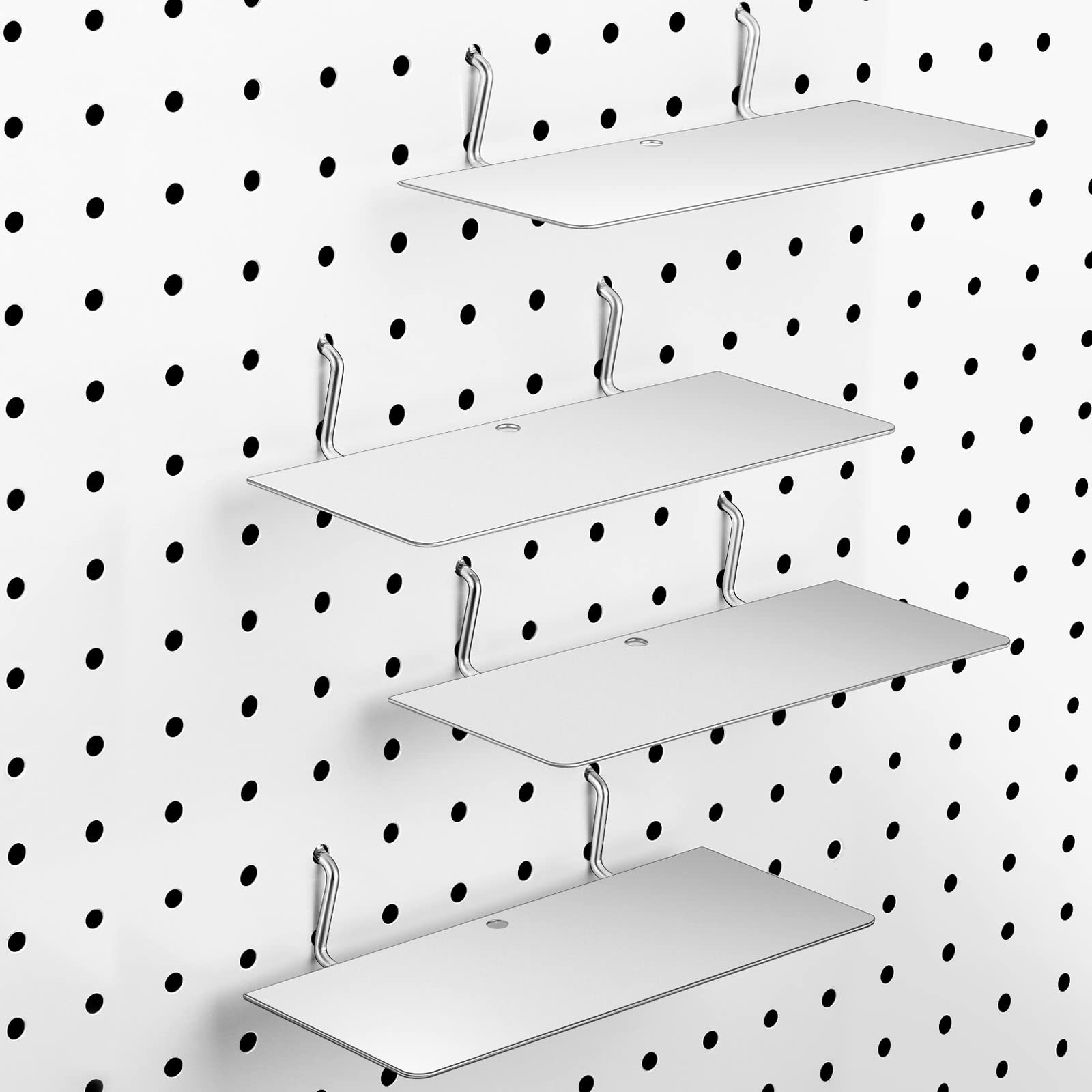 4 Pieces Pegboard Shelves, Pegboard Organiser, She... – Grandado