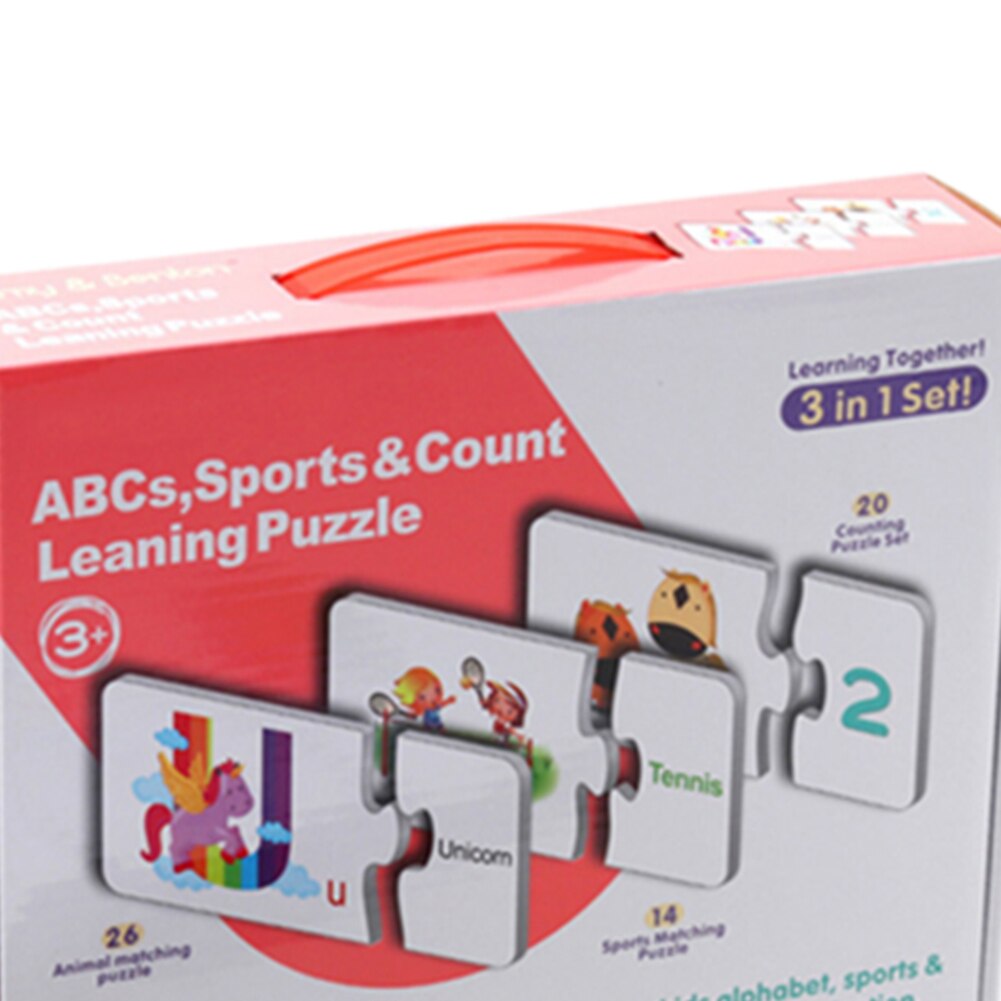 3 In 1 Learning Puzzle Set Alphabet Numbers Puzzle... – Grandado