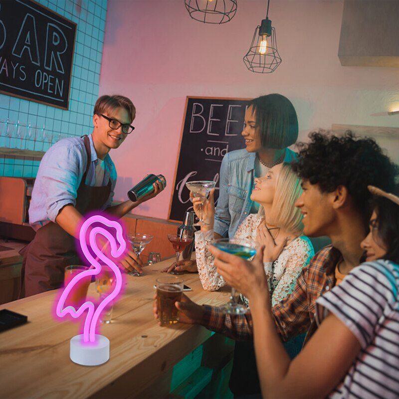 Wanxing Led Neon Sign Flamingo Usb Batterij Vorm N... – Vicedeal