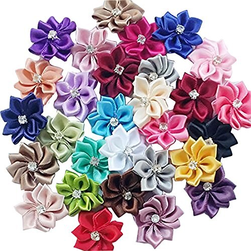 25 teile/los Handmade Stoff Blumen mit Strass Für ... – Vicedeal