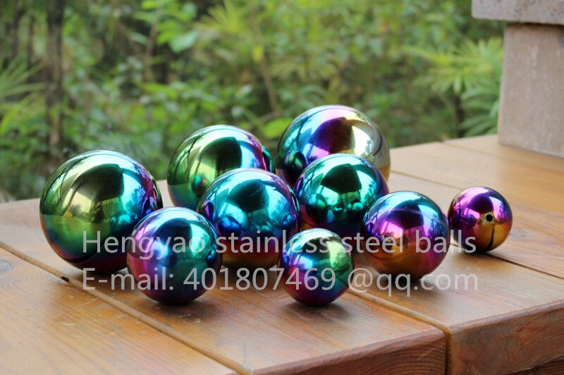 Multi-color ball Dia 50mm 5cm stainless steel holl... – Grandado