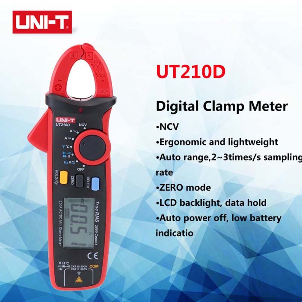 UNI-T UT210D Digital Clamp Meter True RMS Voltage ... – Vicedeal