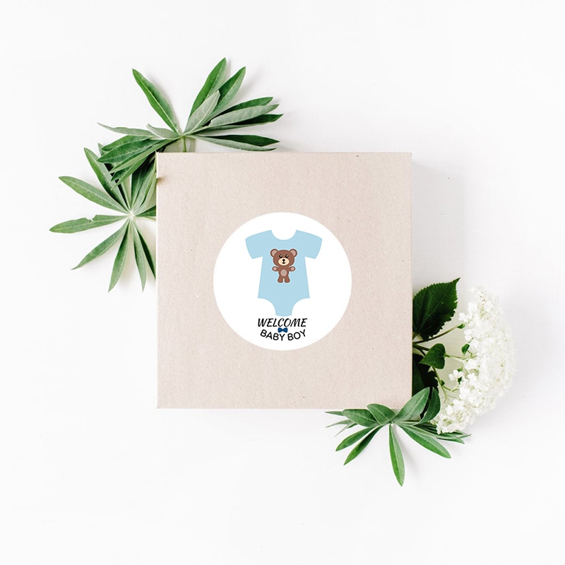24/48pcs Baby Shower Boy Stickers Seal Label Candy... – Grandado