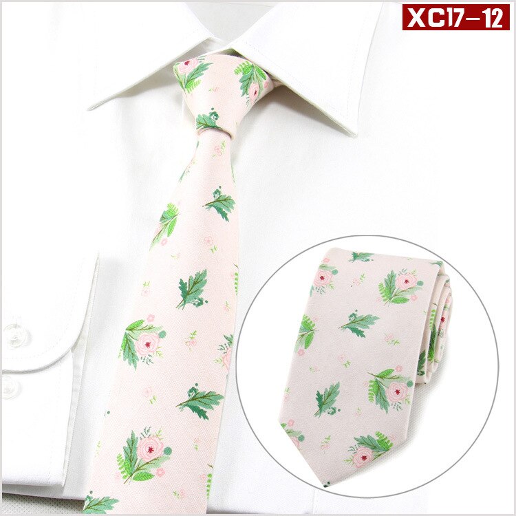 printing tie male Korean cotton floral female tie ... – Grandado
