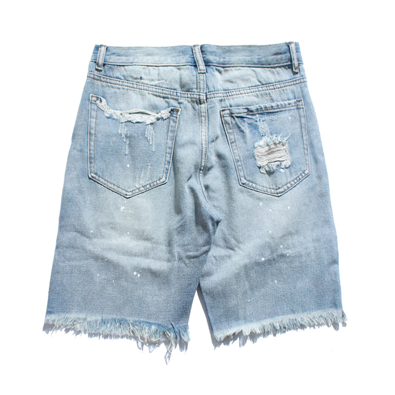 Ripped Destroyed Distressed Denim Shorts Mens Hole... – Grandado