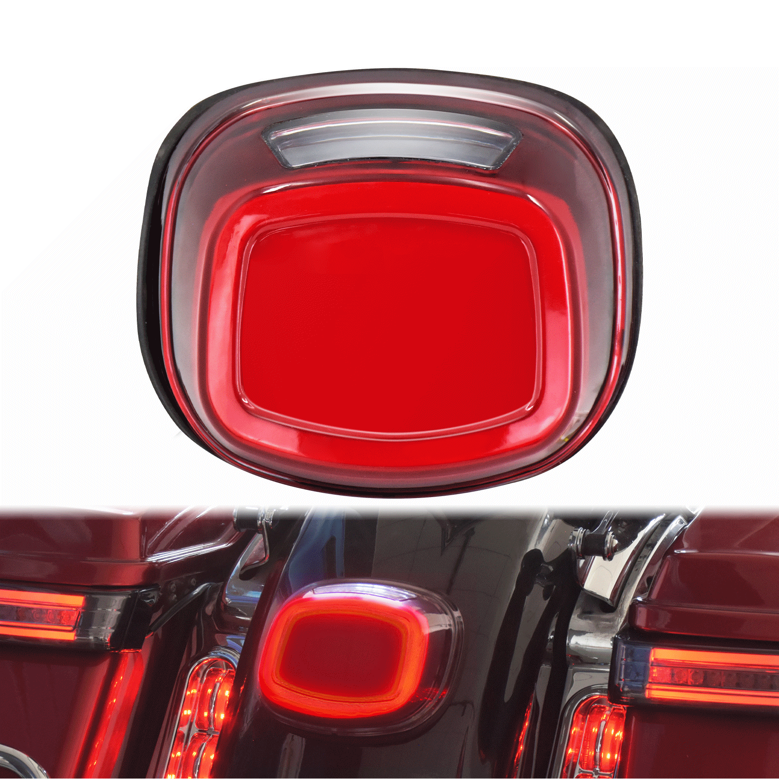 Motorcycle LED Tail Lamp Rear Brake Tail Light Red... – Grandado