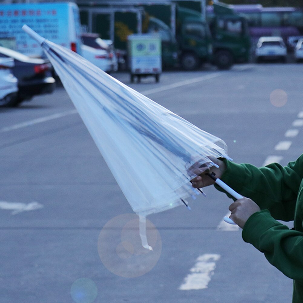 Semi-automatic Transparent Long Handle Umbrella Pr... – Grandado