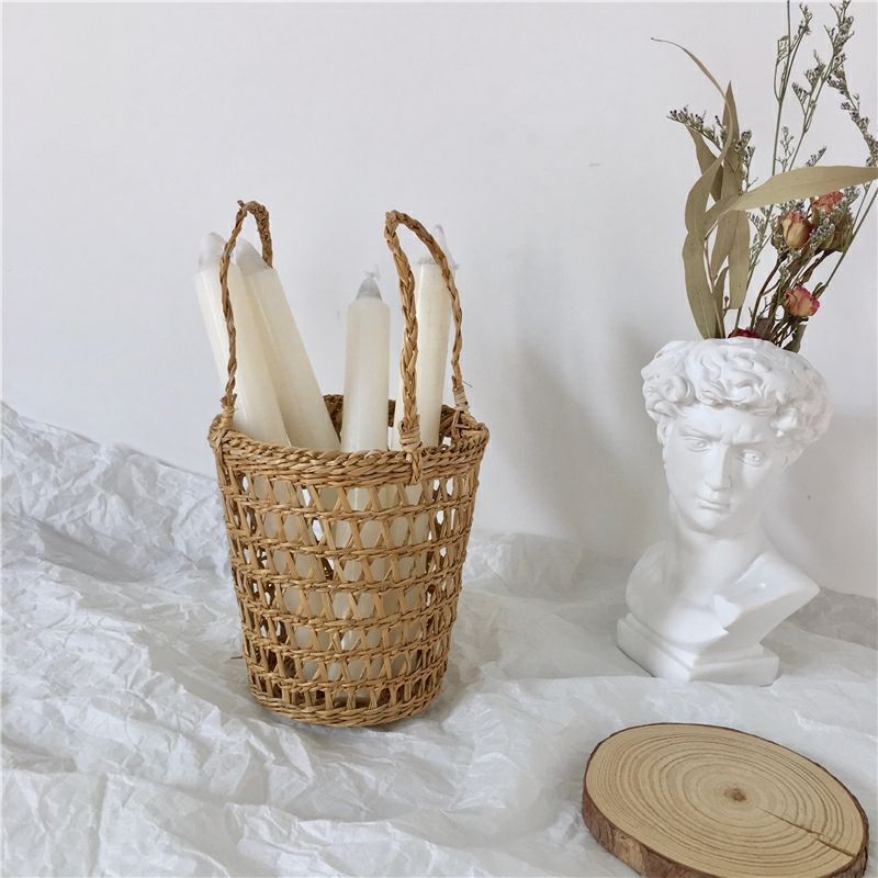 Straw Rattan Storage Basket Indonesia Woven Picnic... – Grandado