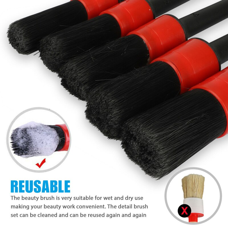 Car Detailing Brush Kit Boar Hair Vehicle Auto Eng... – Vicedeal