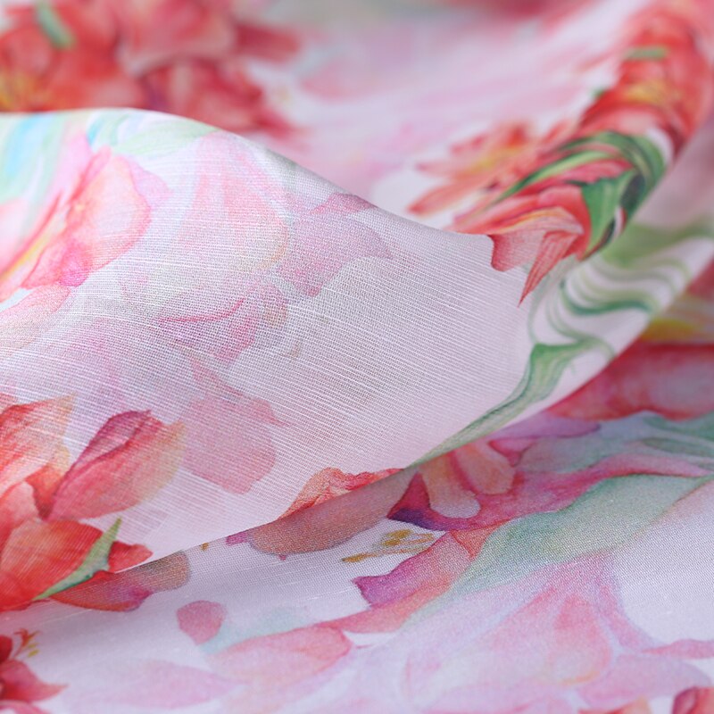 Digital inkjet silk linen fabric dress cheongsam c... – Grandado