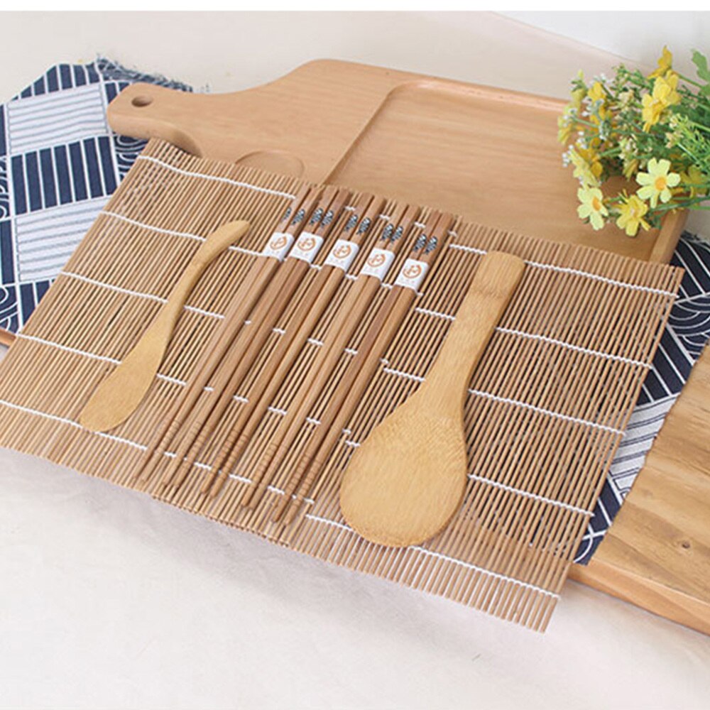 9pcs Bamboo Sushi Making Kit with 2 Rolling Mats 5... – Grandado
